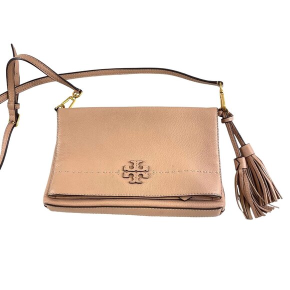 Tory Burch | Bags | Tory Burch Mcgraw Pebbled Leather Foldover ...
